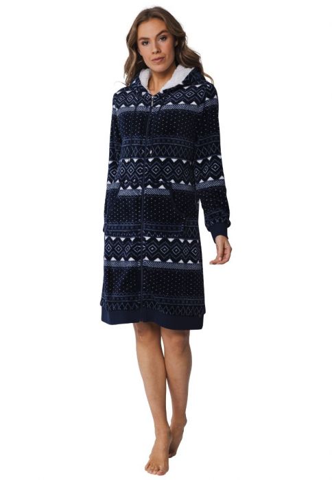 Rits damesbadjas met Noorse print online kopen